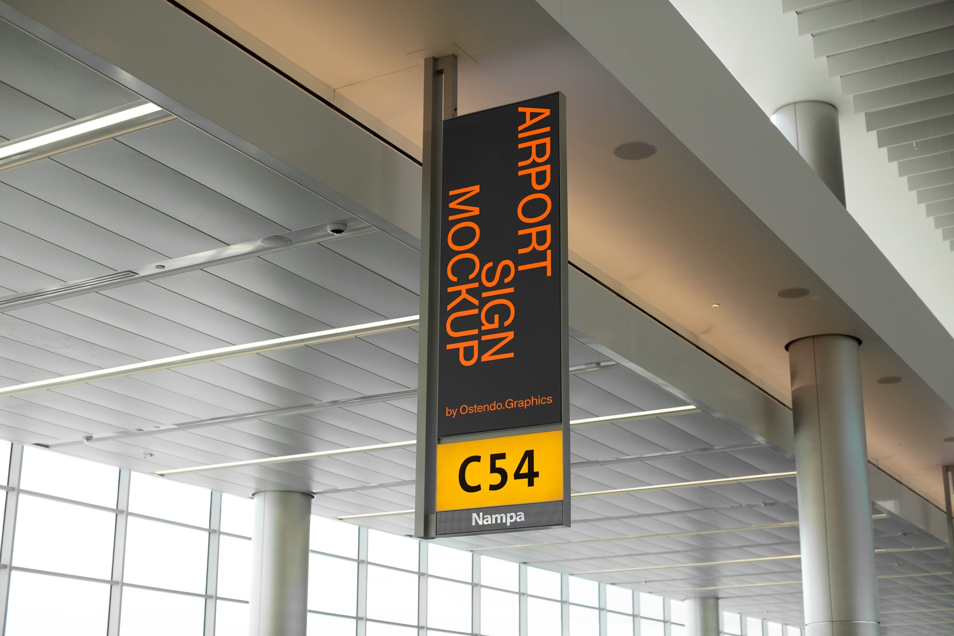 SI22 Airport Gate Sign Mockup – Ostendo.Graphics