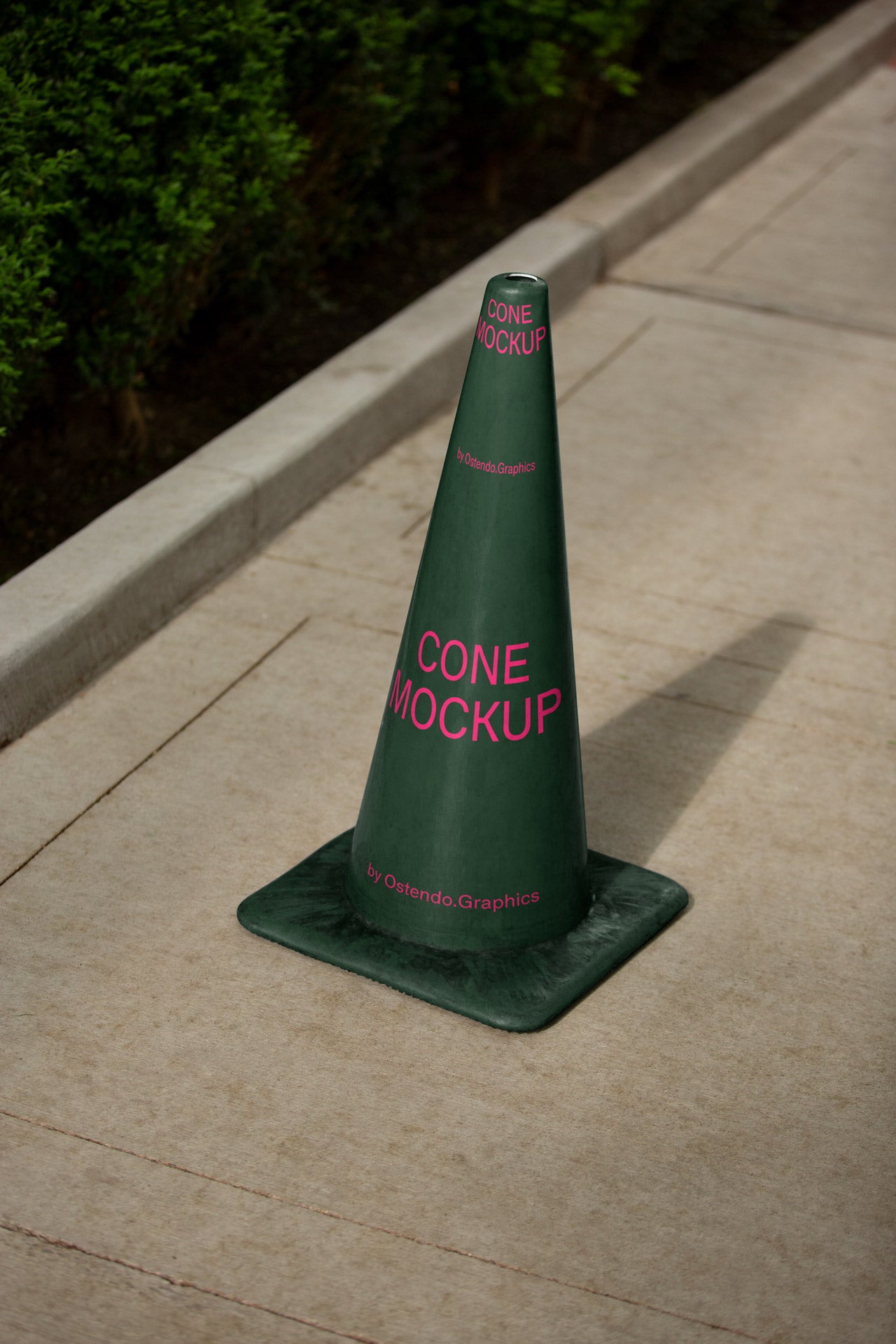 MISC1 Cone Mockup Urban City on Sidewalk – Ostendo.Graphics